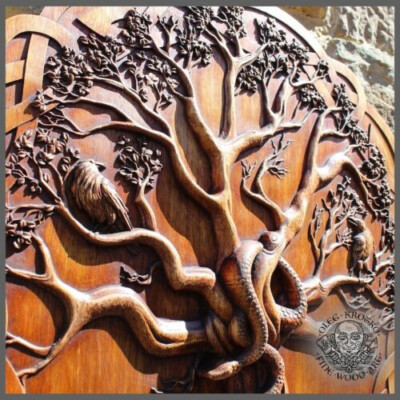 Celtic Wall Hanging Unique art Norse Snake Rune Pagan Eagle Handcraft ...