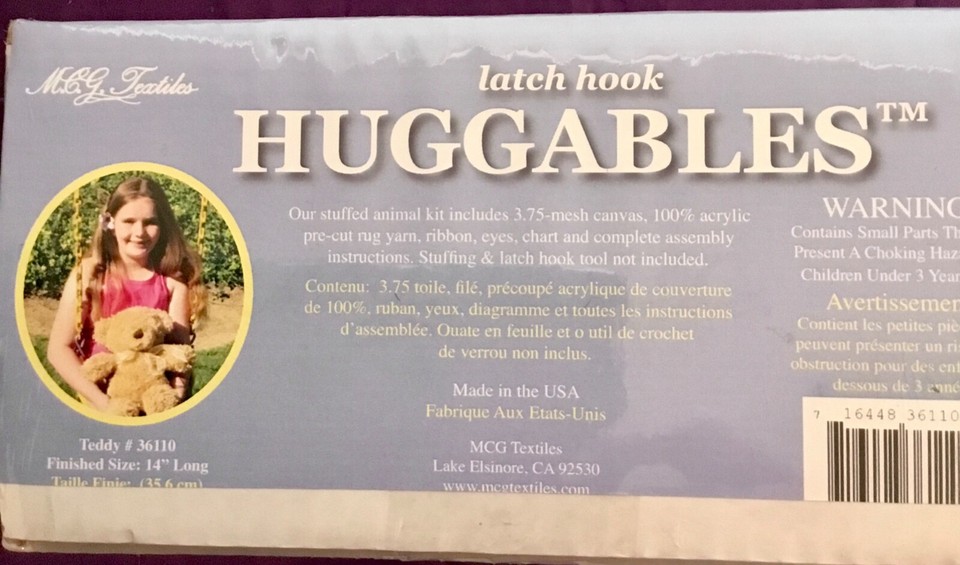MCG Textiles Latch Hook Huggables TEDDY Item #36110 - 14 Inches, New ...