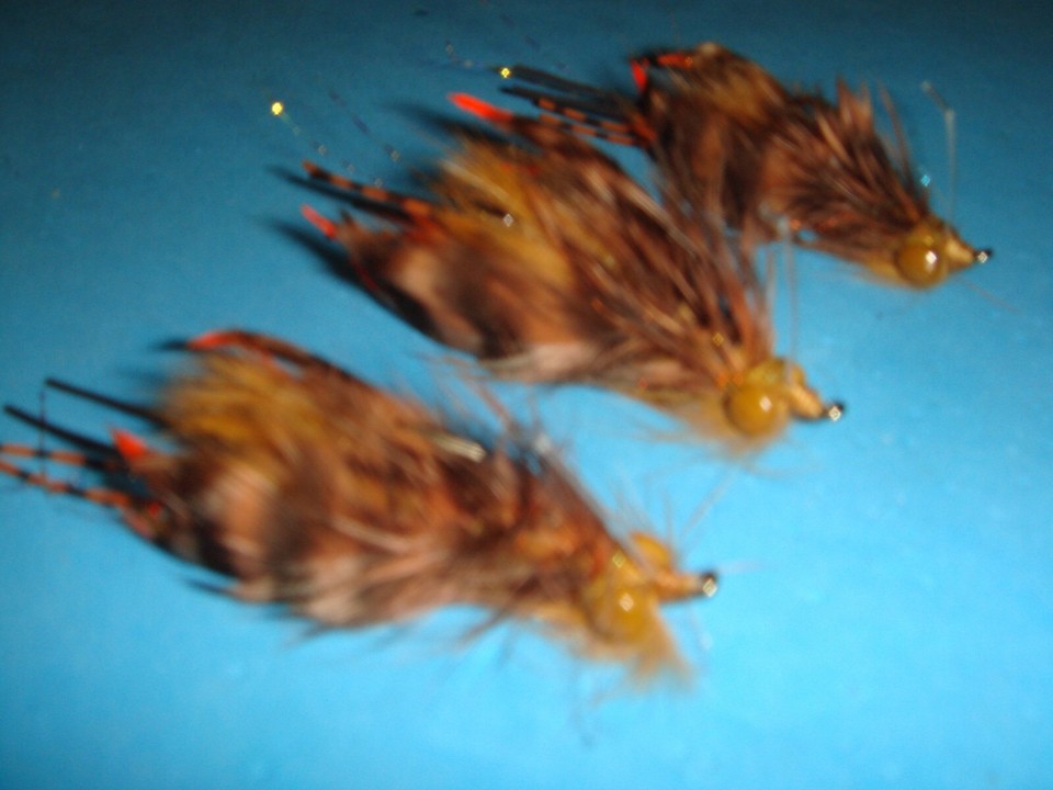 FLY FISHING FLIES - Brown WHITLOCK'S NEARNUFF CRAYFISH Streamers size ...