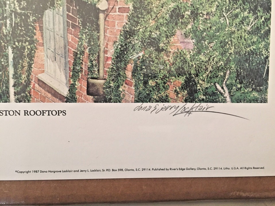 CHARLESTON ROOFTOPS Painting Print by Dona & Jerry Locklair **Signed 17 ...