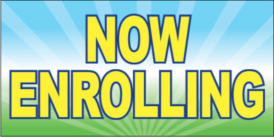 20x48 Inch NOW ENROLLING Vinyl Banner Sign - bgb | eBay