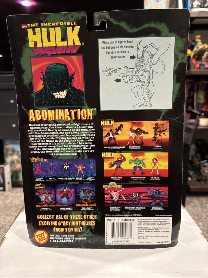 ToyBiz Marvel Incredible Hulk Abomination Toxic Blaster Action Figure ...