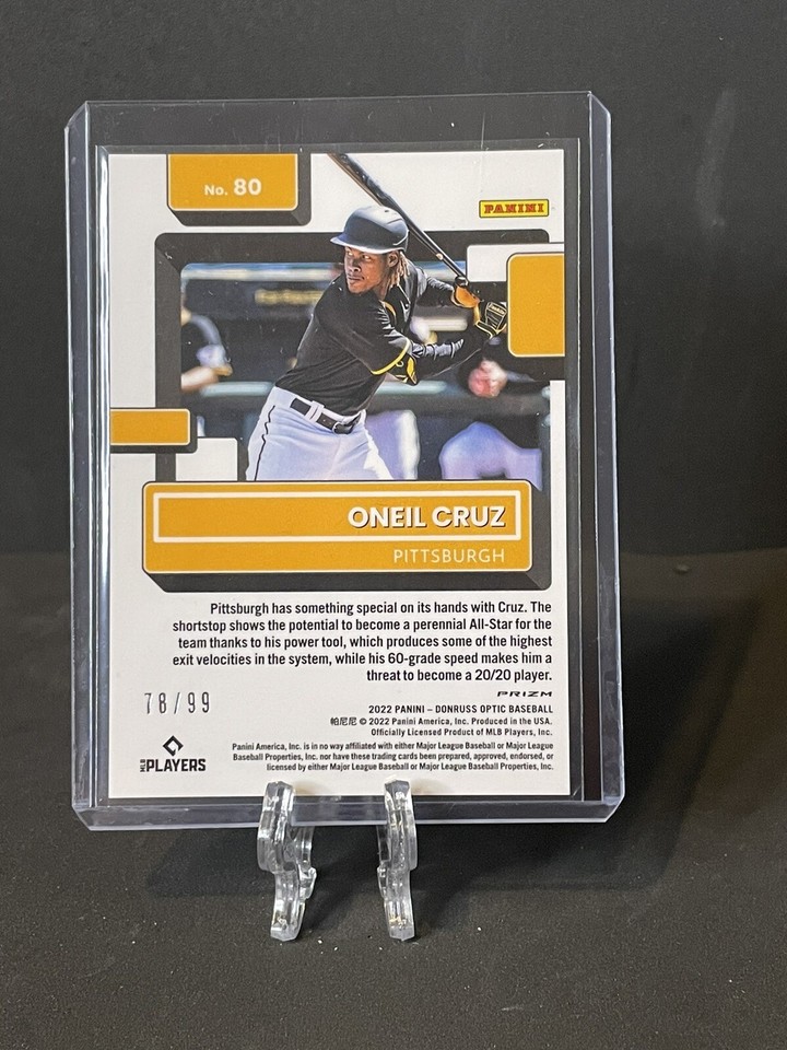 22022 Donruss Optic Rated Rookie Oneil Cruz Purple Pandora Prizm 78/99 ...