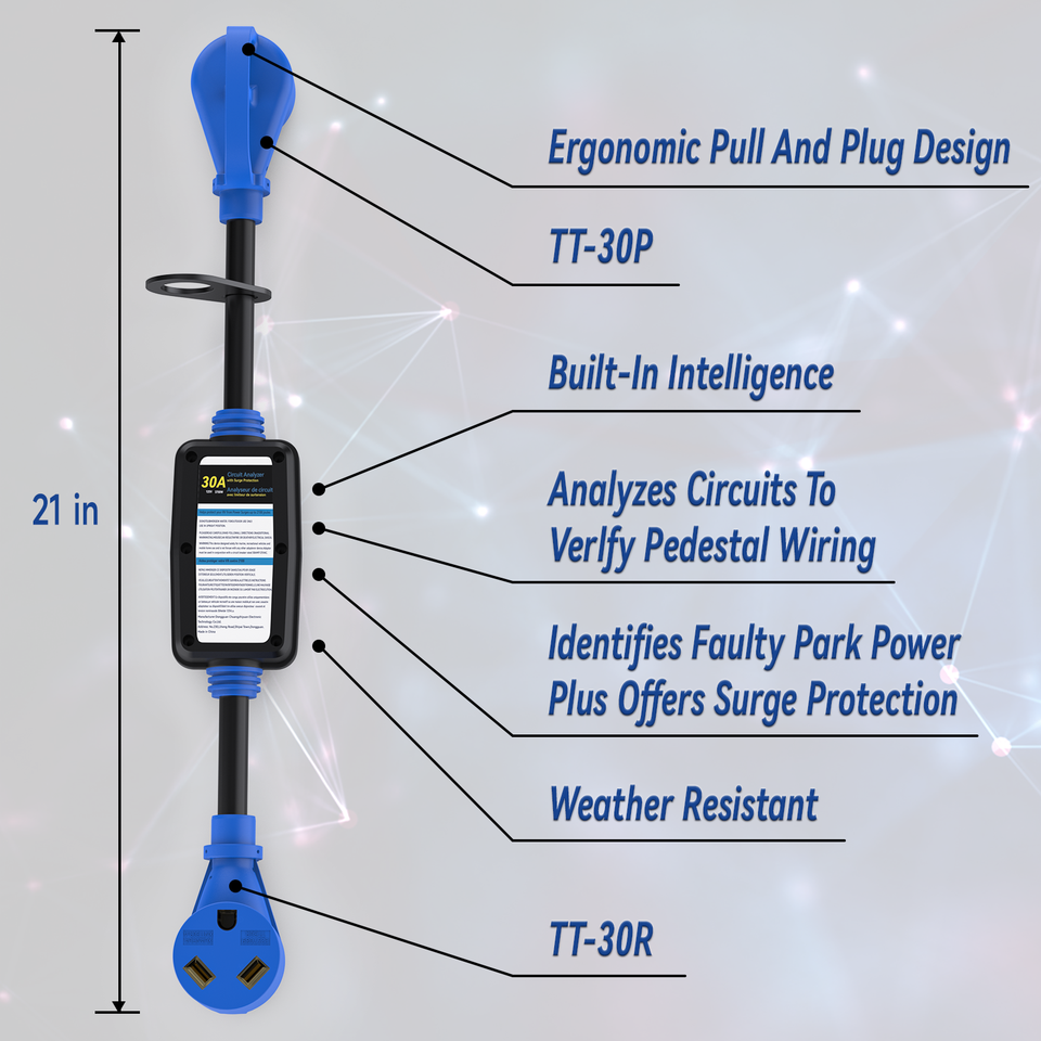 30 Amp RV Surge Protector LED Indicator Light for Camper Trailer Truck ...
