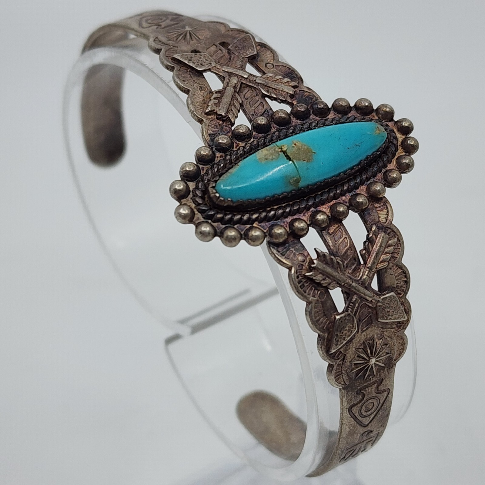 Fred Harvey Era OLD Vintage Sterling Silver & Turquoi… - Gem