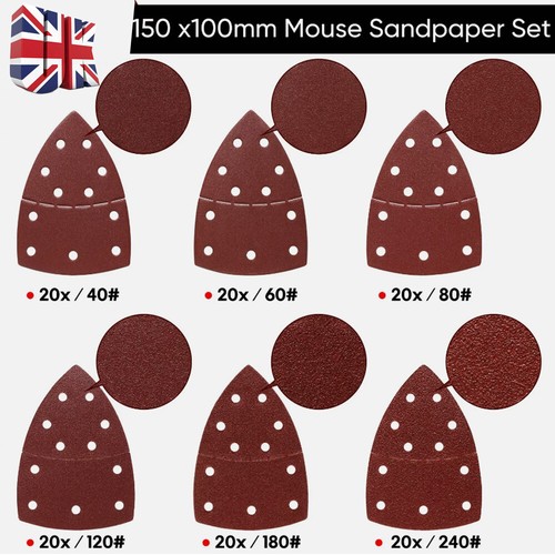 120x Mixed Mouse Sanding Sheets Palm Sander Pads For Black and Decker ...
