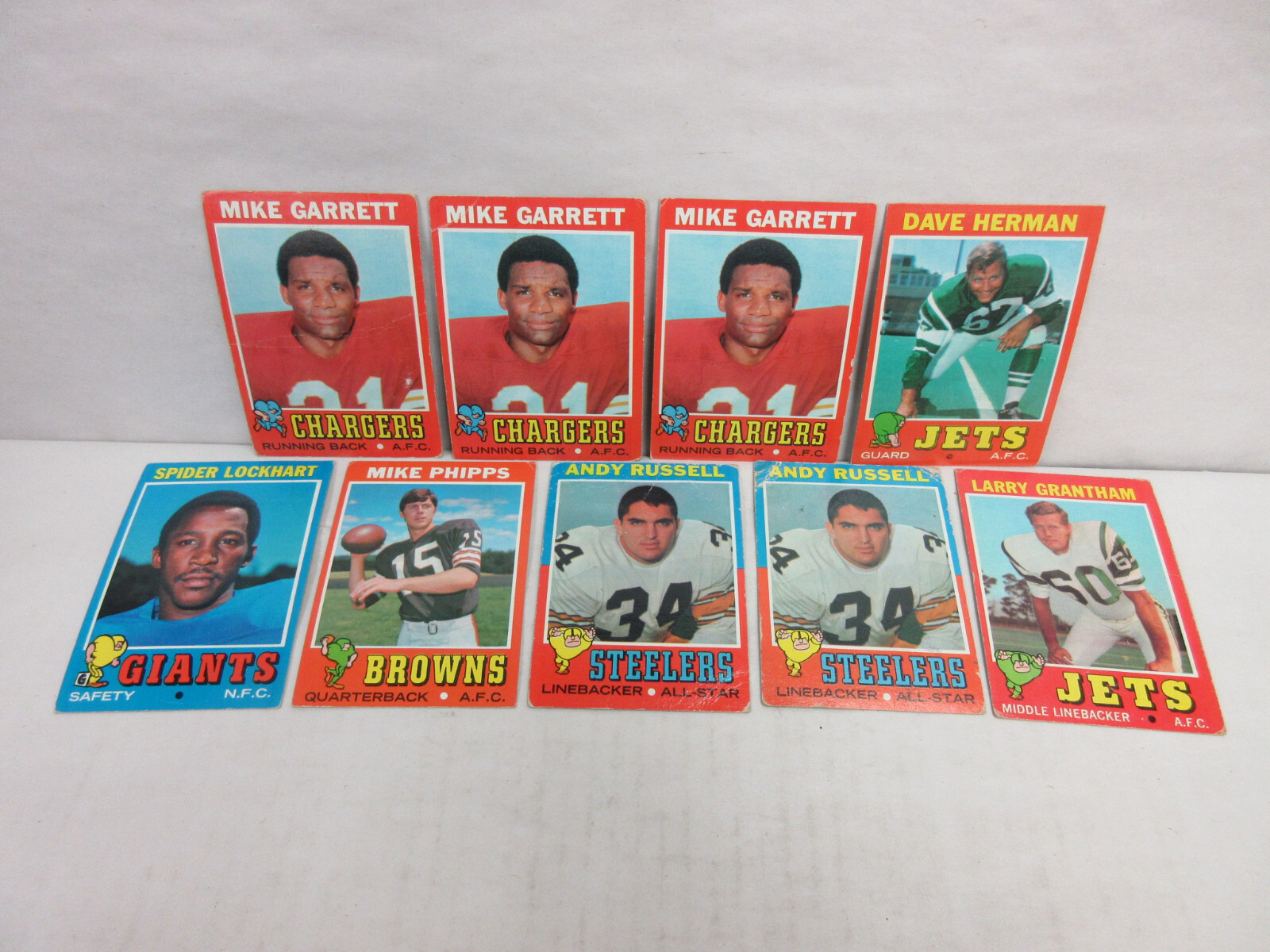 Group of 81 1971 Topps NFL Football Cards Patriots Dolphins Cowboys ...