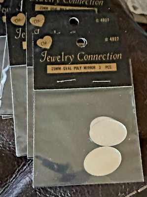 NEW 6 PKGS/3 EA 25MM OVAL POLY MIRROR-18 | eBay