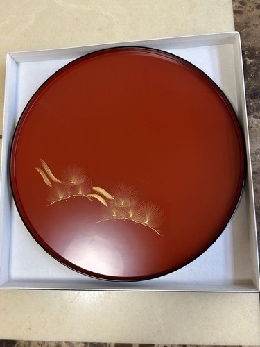 Japan Wajima Lacquerware Tray Traditional Red Gold Small Japanese ...