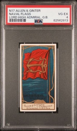 1886 N17 Allen & Ginter Naval Flags LORD HIGH ADMIRAL, GB PSA 4 VG-EX ...