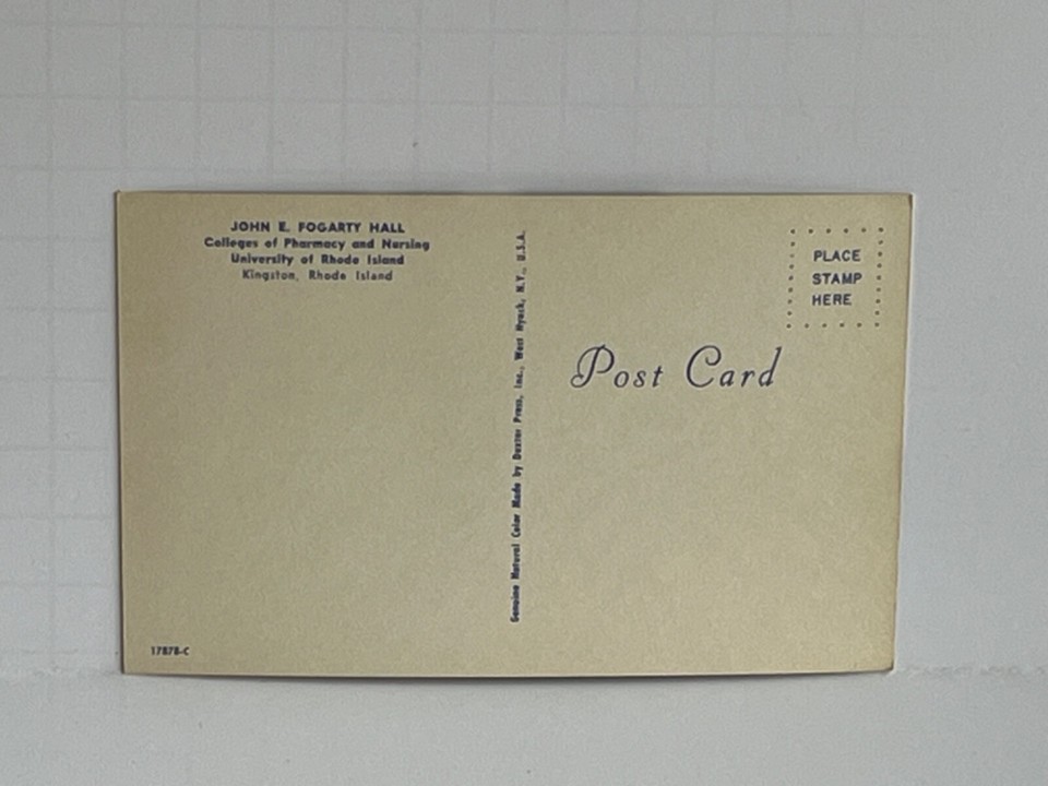 John E Fogarty Hall University of Rhode Island Postcard A33 | eBay