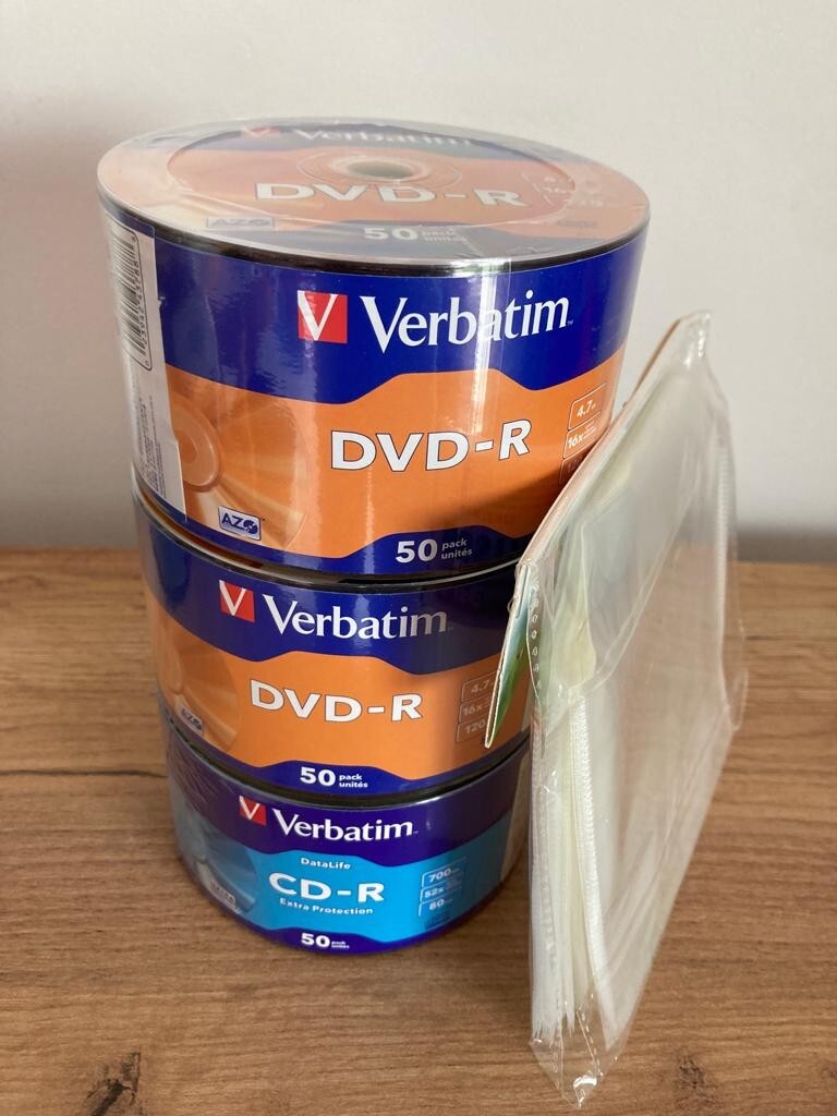 100 DVD -R VERBATIM VERGINI 4,7 G + 50 CD VERBATIM 700MB + 100 BUSTE | eBay