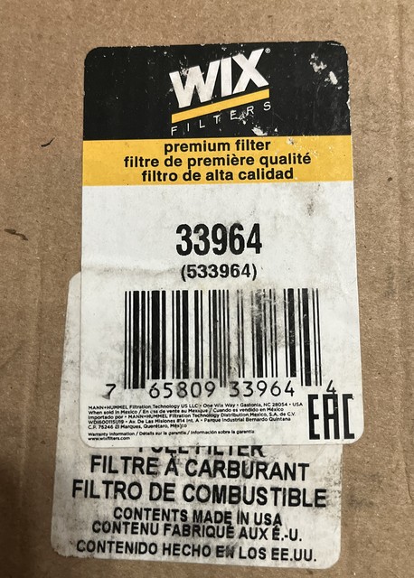 Fuel Filter Wix 33964 for sale online | eBay