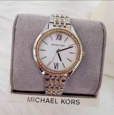 Michael Kors Mindy Three-Hand Silver Gold Tone Alloy Watch MK7084 | eBay