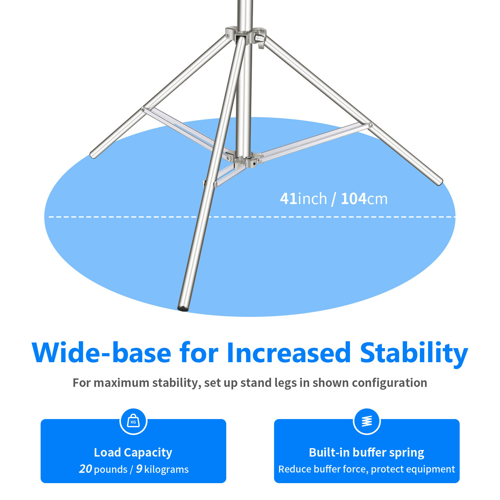Neewer Stainless Steel Light Stand 114 Inches/290 Centimeters Heavy ...