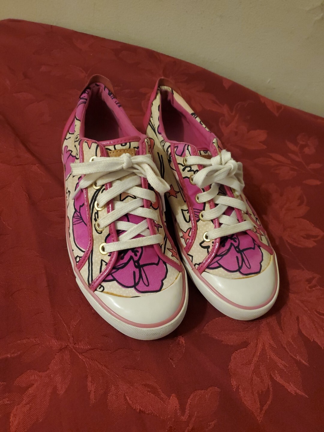 Coach White Canvas Floral Poppy graffiti print Sneake… - Gem