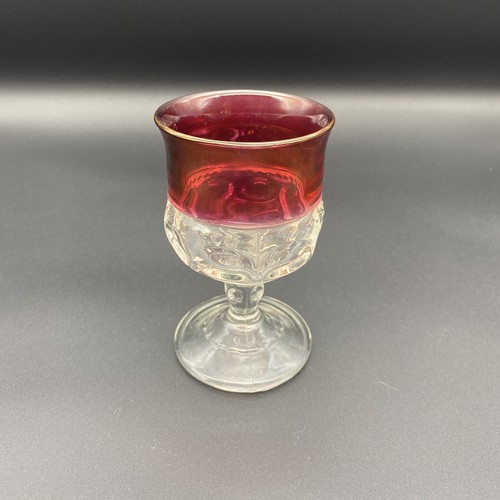 Vintage Kings Crown Ruby Flash Glass Goblets | eBay