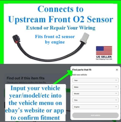 fits GM Chevy Front Upstream O2 Oxygen Sensor Extension Repair Wiring ...