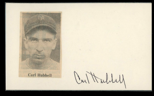 Carl Hubbell Signed Autographed Signed 3x5 Index Card | eBay
