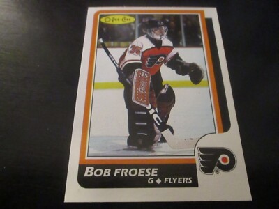bob froese (philadelphia flyers - goalie) 1986/87 o-pee-chee card #55 ...