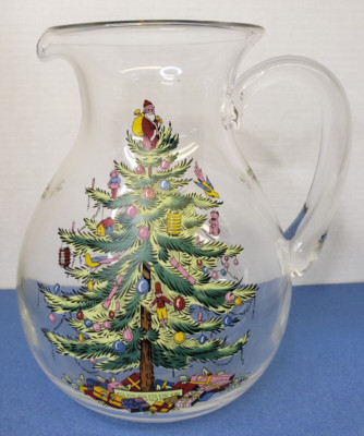 NEW SPODE "CHRISTMAS TREE" Glass Pitcher Ornaments Gifts Pine Tree ...