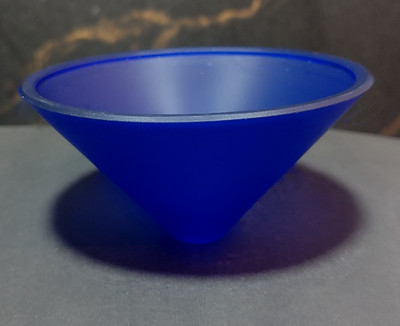 BLUE MATT GLASS BOBECHE, Ø 110 mm, H 55 mm, 10 mm HOLE, FOR CHANDELIERS ...
