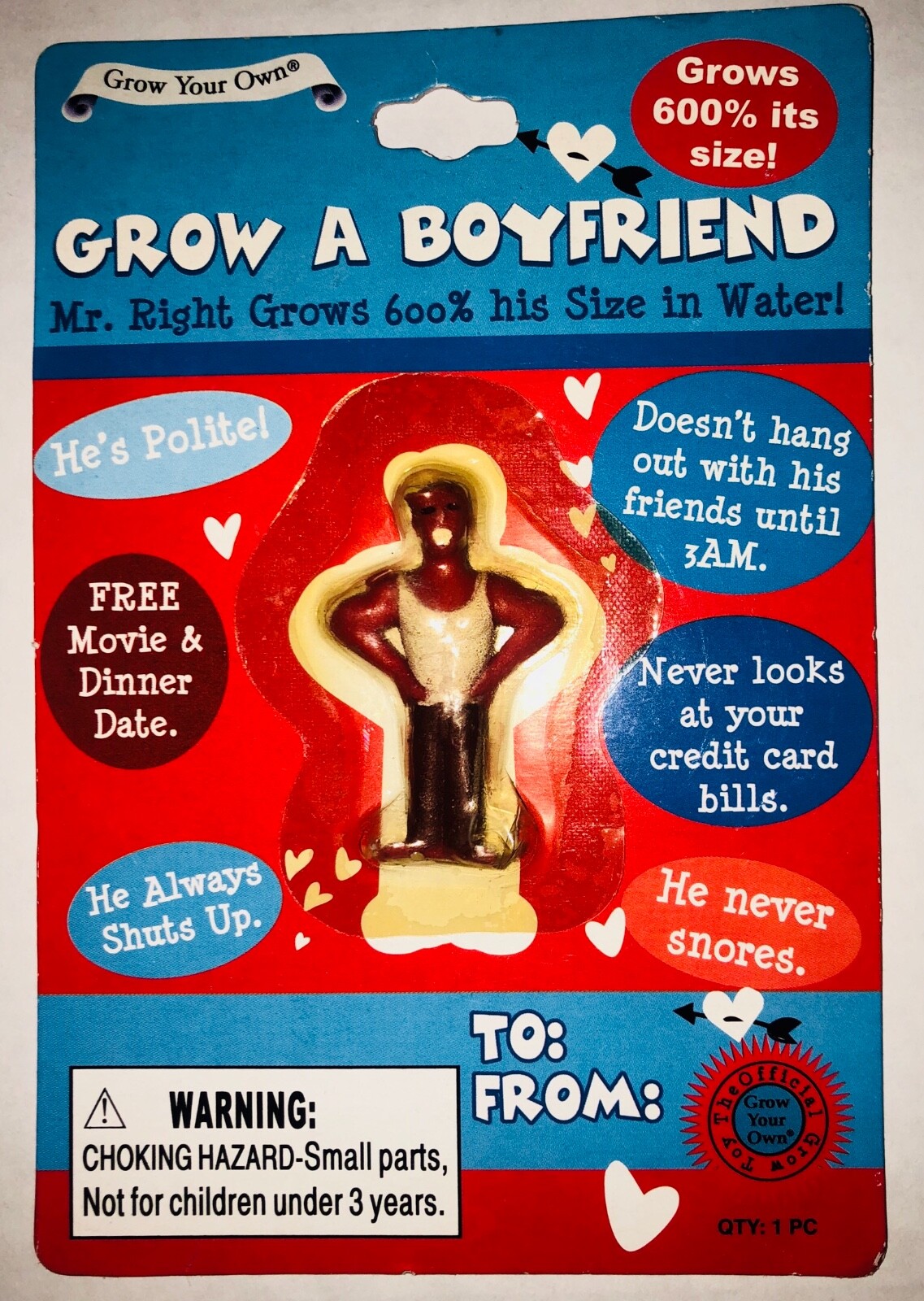 Grow A Boyfriend Novelity Grow toy Girlfriend Adult Gift Ladies Mens ...