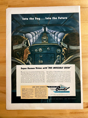 1943 Vintage Print Ad Bendix Aviation Corporation Radar Navigation WW2 ...