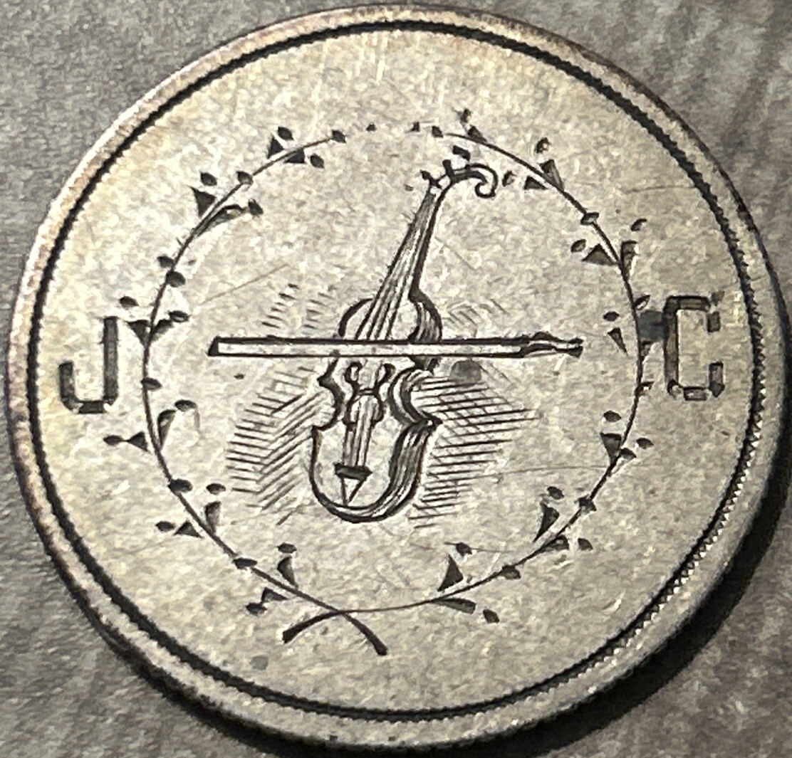 Circa 1880’s Seated Liberty Quarter Violin/Cello Love Token, Free ...