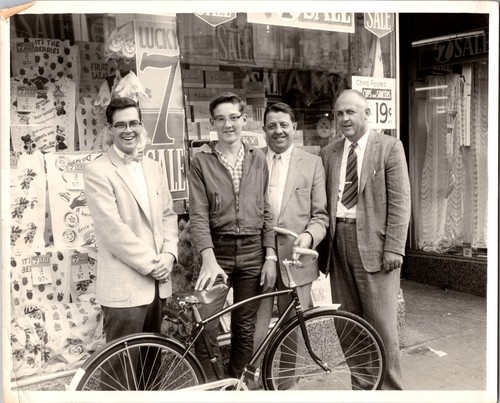 1950s Photo 8 x 10 Lucky 7 Sale Market Store Mid Century Bicycle 4 Men Pose | eBay UK