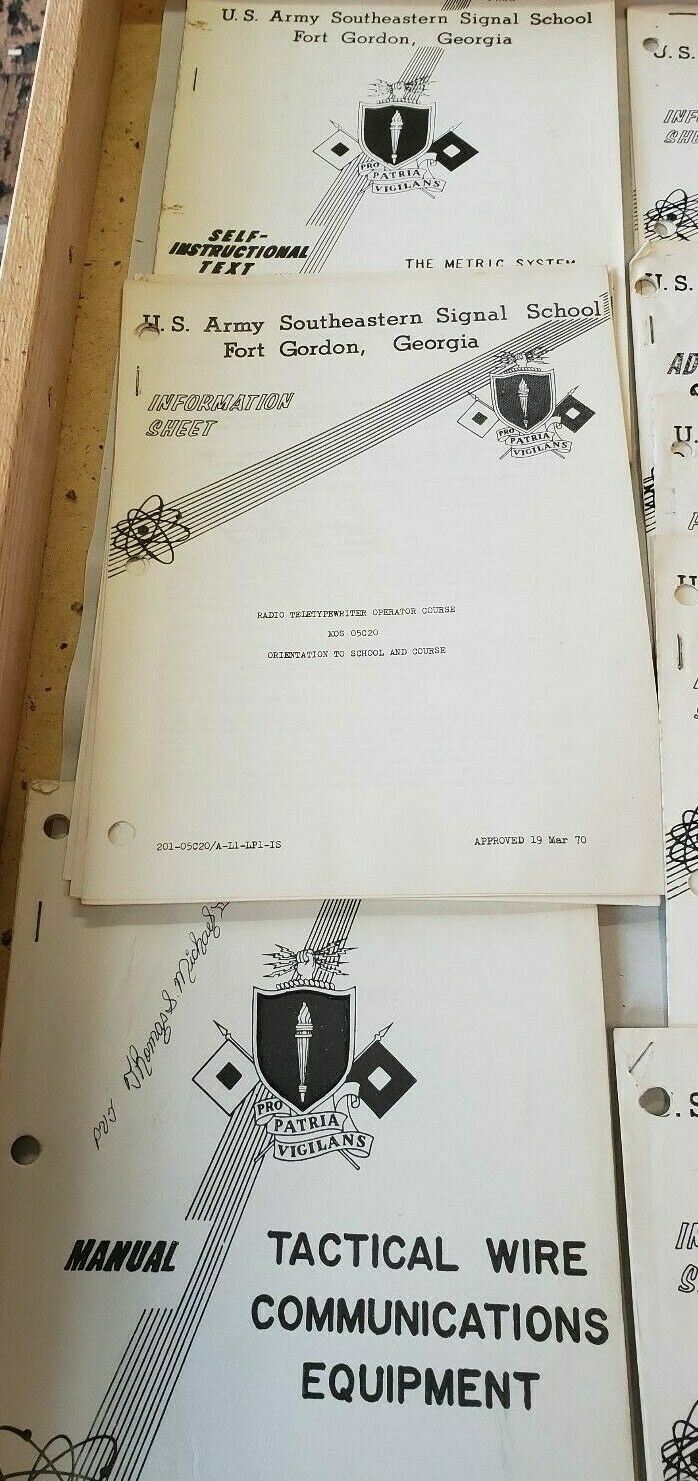US Army Southeastern Signal School 1968-1970 collection of Manuals ...