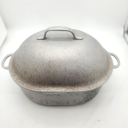 Century Silver Seal Vintage Hammered Aluminum Roaster w Lid Metal Craft ...