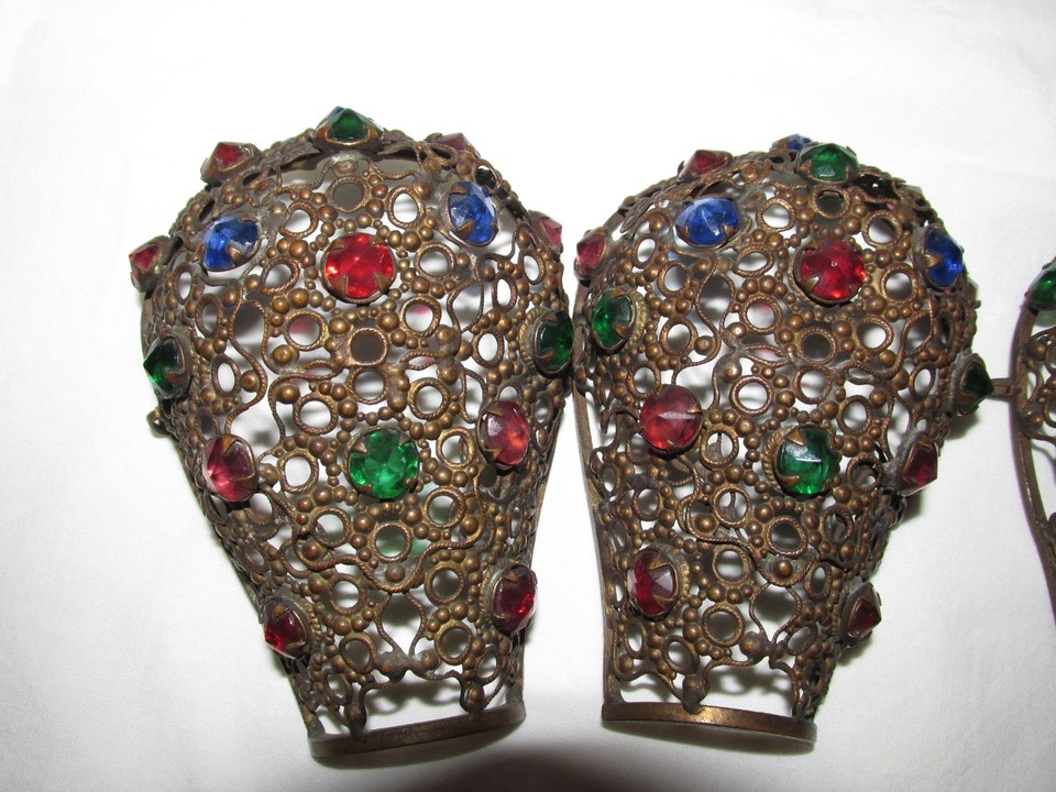 Rare Antique Original Ornate Jeweled Brass Early Tipped Light Bulb ...