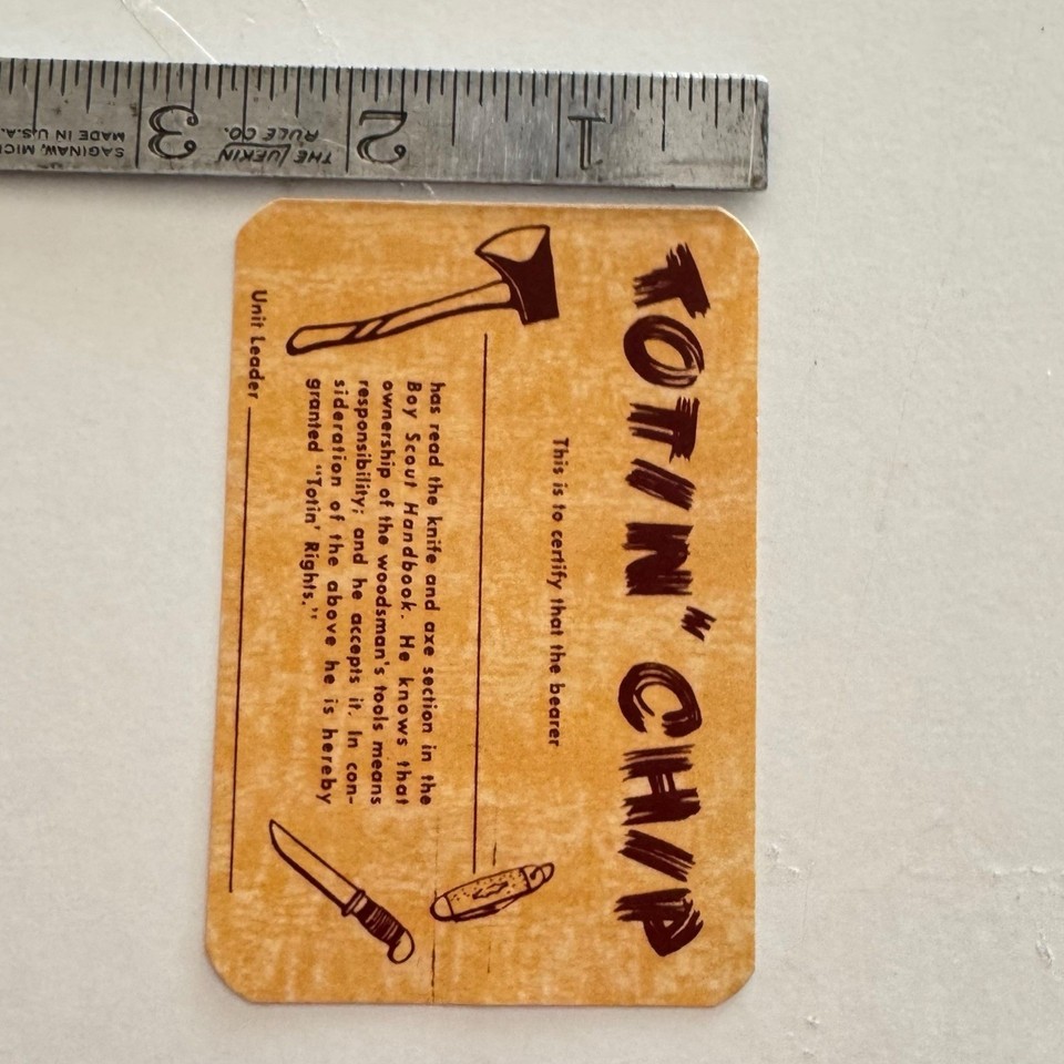 Vintage BSA Boy Cub Scouts Totin Chip Pocket Reference Card 1960s ...