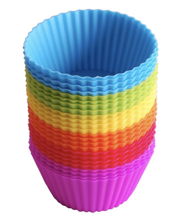 Silicone Baking Cups 24 Set Reusable Cupcake Liners Reusable Oven Safe ...