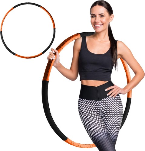 SQUATZ Exercise Hula Hoop for Adults Weight Loss - Black/Orange (Open ...
