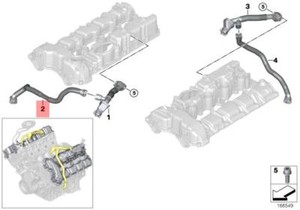 Genuine BMW E70N E71 E72 F01 F02 Crankcase Ventilation Pipe OEM ...
