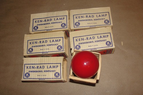 Lot of 6 Kenrad Ken-Rad 115-125V 40W Light Bulb RED NOS New Old Stock ...