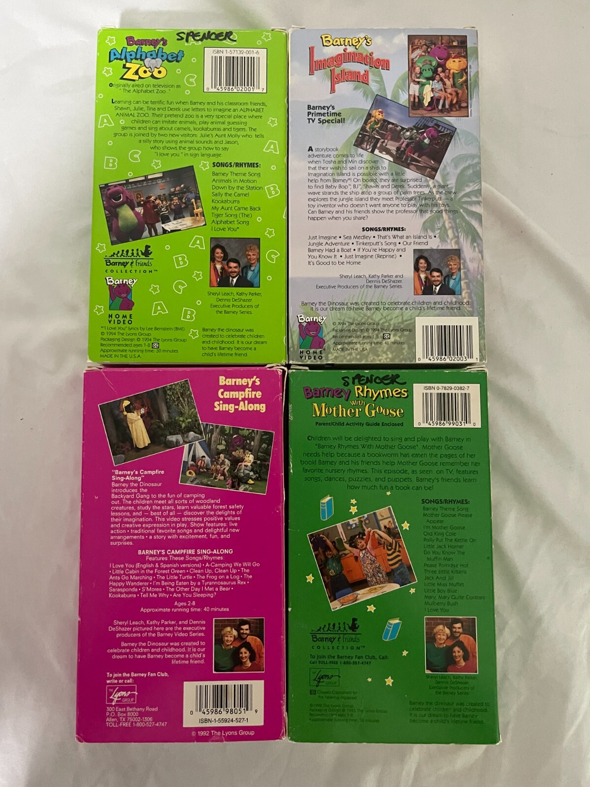 Barney Classic Collection VHS Lot Of 4 Imagination Island Alphabet Zoo ...