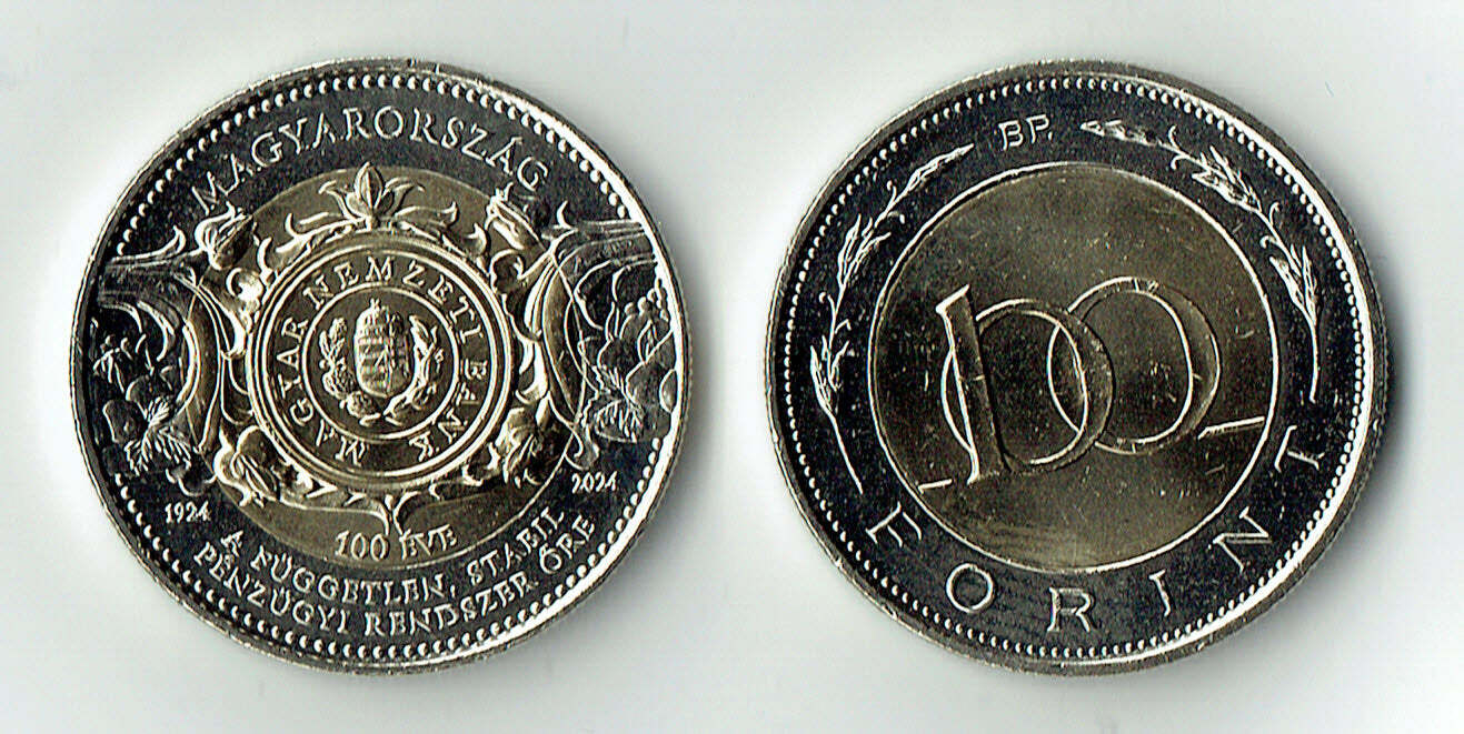100 Forint Ungarn 2024 "100 Jahre Nationalbank / Magyar Nemzeti Bank ...