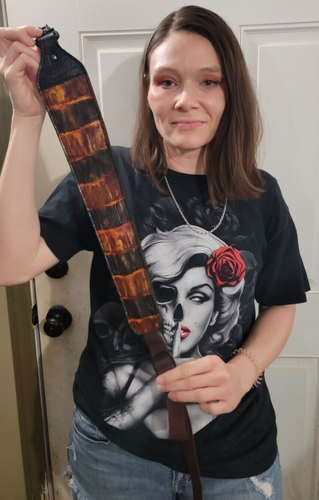 Alligator skin RIFLE SLING CUSTOM hand crafted padded Genuine Brown and ...