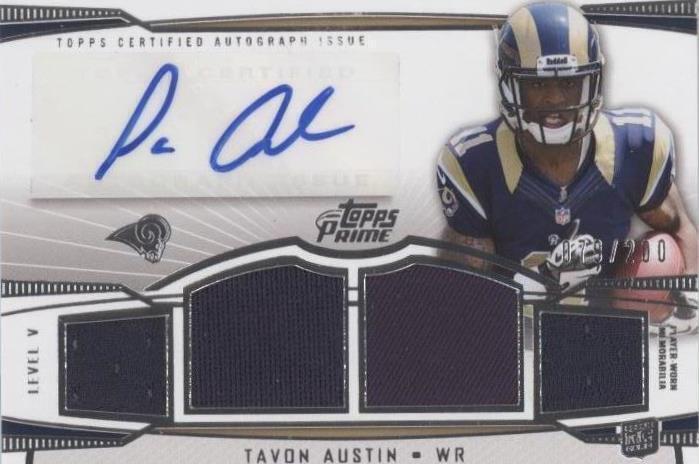 2013 Topps Prime - Level V Autograph Relics Tavon Austin #PV-TA Silver ...