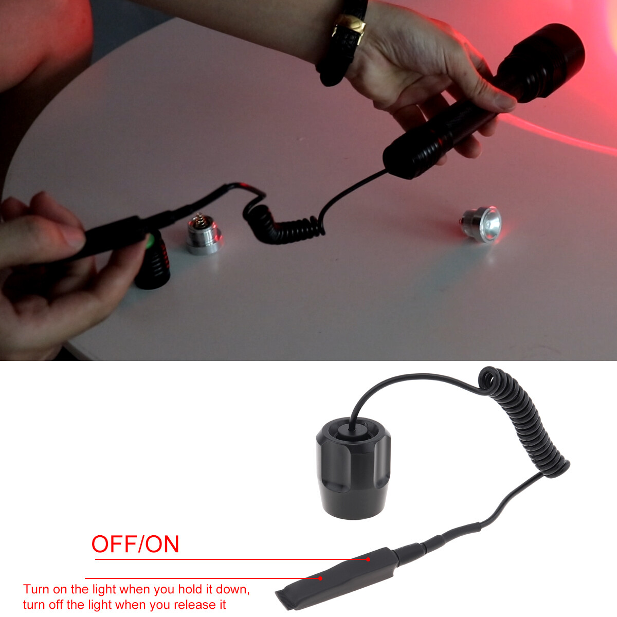 Flashlight Tail Switch 2 Buttons Remote Pressure Switch for T20 IR ...