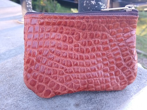 Wild Alligator Leather ZIP Coin Purse Accessory bag gator croc hide ...