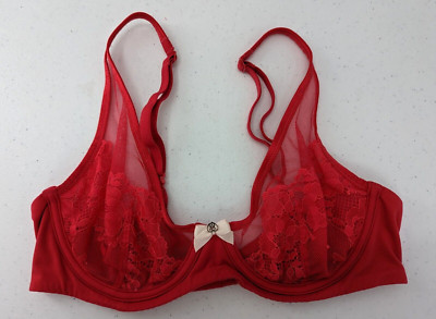 Victoria's Secret Bra Women's 34B Red Lace Unlined Demi Body by ...