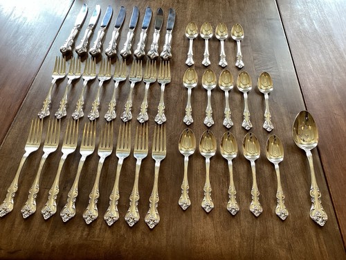39 pcs International Deep Silver Inlaid Silver Plate Flatware Set ...