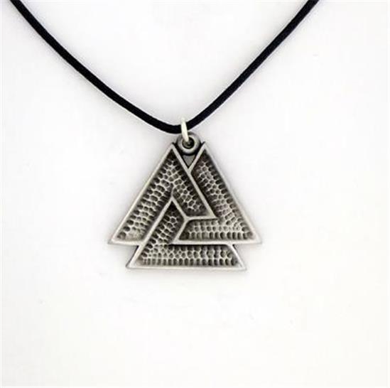 ENGLISH PEWTER - VALKNUT - PENDANT NECKLACE NORSE VIKING SLAIN WARRIORS ...
