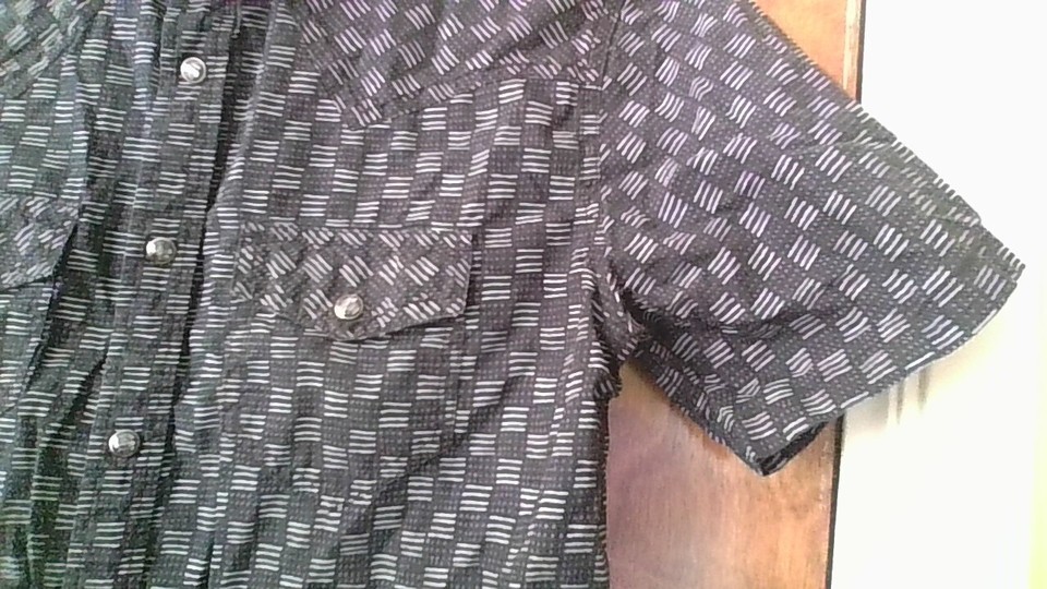 Cody James Size Small Pearl Snap Short Slv Shirt Western 2-Pocket Black ...