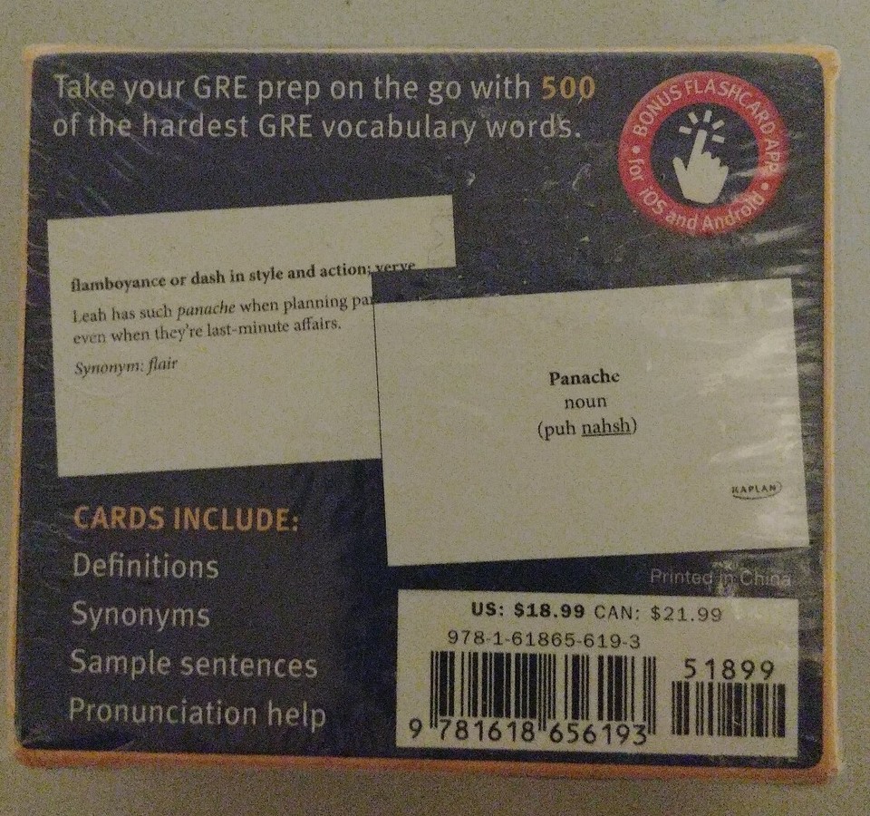 Kaplan GRE Flashcards and App~4th Edition | eBay