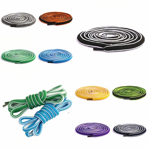 1 Pair 130cm Semi-circular Two-color Shoes Laces Colorful Fashion ...